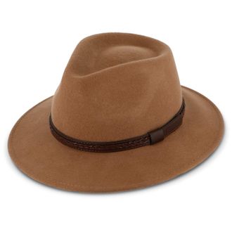 Fiebig Edison Traveller mit Kunstlederband | Filzhut aus 100% Wolle f&uuml;r Damen und Herren | Angenehm Leichter Sitz f&uuml;r das ganze Jahr | Wollfilzhut Made in It