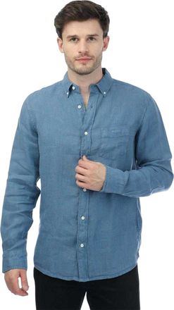 GANT Hemd f&uuml;r Herren, St&uuml;ckgef&auml;rbt, Lang&auml;rmlig (Blau)