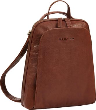 STILORD Ophelia 2-in-1 Rucksack-Tasche Echtleder - Crossbody Bag Handtasche Leder Rucksack Klein - Cityrucksack Daypack Umh&auml;ngetasche Damen Tagesrucksack 10,9