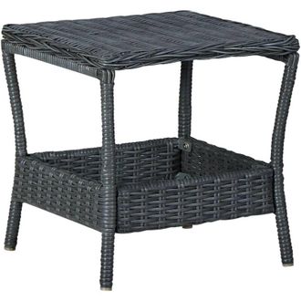 vidaXL Vidaxl - Table de jardin Gris fonc&eacute; 45x45x46,5 cm R&eacute;sine tress&eacute;e