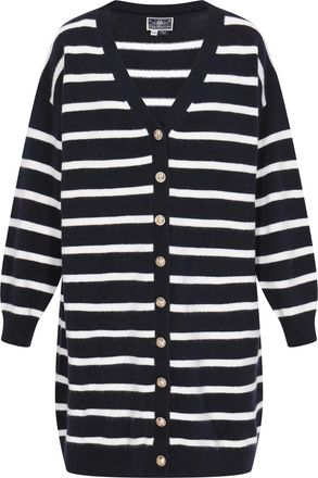 Dreimaster Dreimaster Strickjacke Frauen Marineblau, cremewei&szlig;, gestreift