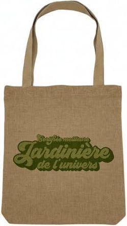 Fabulous Sac Shopping Tote Bag Aspect Lin - Certifi&eacute;e meilleure Jardiniere de lunivers Jardin Passion Legume Potager - Sac de Courses Toile Epaisse 360g Beige 