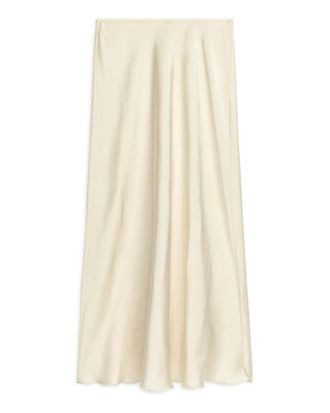 Arket Maxirock Aus Satin -Beige