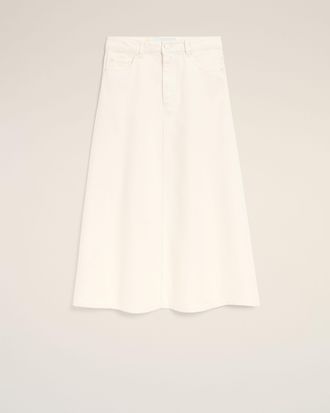 Ami Jupe Longue Blanche en denim Blanc - XXS - Femme