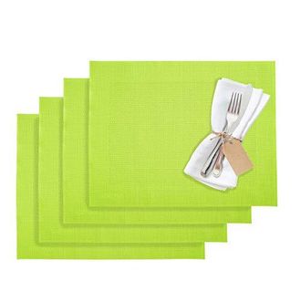 Westmark Tischsets/Platzsets, 4 Stück, 42 x 32 cm, Synthetik, Lime/Grün, Saleen Edition: Home