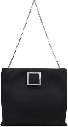 Roger Vivier Femme, Sacs, Noir, Taille: ONE Size Trompette Strass Soft Clutch