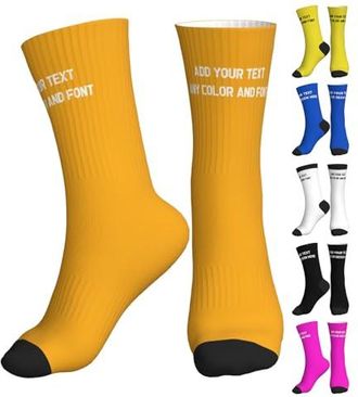 Generic Chaussettes avec texte personnalis&eacute;, avec mots nom, image, visage, r&ocirc;les de mariage, messages humoristiques, cadeau amusant de Saint-Valentin ou danni