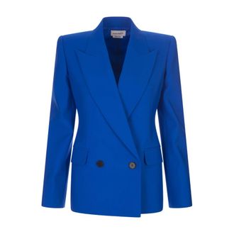 Alexander McQueen Galaktisch Blauer Doppelreihiger Wollblazer - - Jackets - Damen - Blau - S