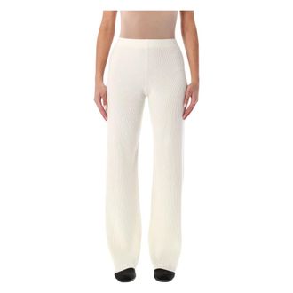 Fabiana Filippi Femme, Pantalons, Blanc, Taille: 36 FR Pantalon Large C&ocirc;tel&eacute; Rafia