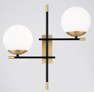 Maytoni Nostalgia Modern Nostalgia 2 Light Matt Gold Wandleuchte Glasschirm - Maytoni