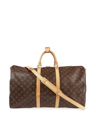 Louis Vuitton sac fourre-tout Monogram Keepall Bandouliere 55 (2003) - Marron