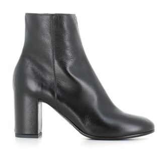 Del Carlo Schwarze Lederstiefeletten mit Rei&szlig;verschluss - - Shoes - Damen - Schwarzk - 36 EU