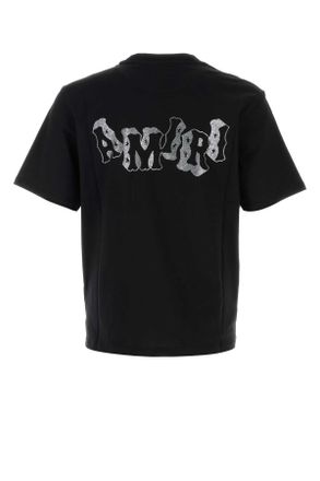 Amiri Logo-Embroidered Cotton T-Shirt - Black