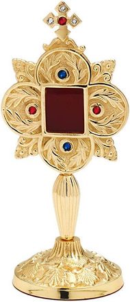 NKlaus Reliquiar Reliquie Monstranz für Klosterarbeit Hausaltar mit Steinen 20cm 2686