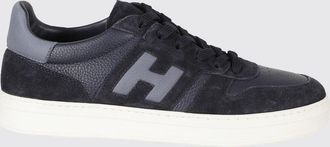 Hogan Baskets H668 bicolores en cuir de veau martel&eacute; et su&eacute;d&eacute;