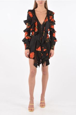 Philipp Plein Back Zipped MY FLOWER Ruffle Dress size S