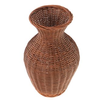 NUOBESTY Bambus Geflochtene Vase Schmal Blumendekoration Deko Vase Handgefertigter Getrocknete Blumenhalter Vielseitiger Bambusblumentopf F&uuml;r Wohnzimmer Schrei