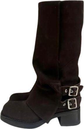 Aniye By Femme, Chaussures, Brun, Taille: 37 EU High Suede Boot
