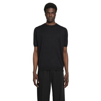 Lardini Cotton Linen Jacquard Knit T-Shirt