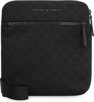 Emporio Armani Homme, Sacs, Noir, Taille: ONE Size Sac Messenger Logo-jacquard