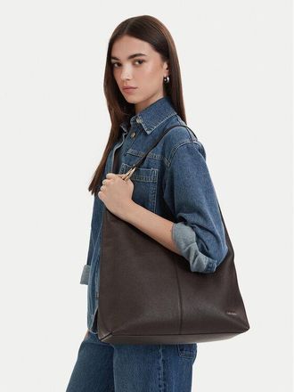 Calvin Klein Handtasche Slouchy Leather Md Shoulder Bag LV04F3543G Braun