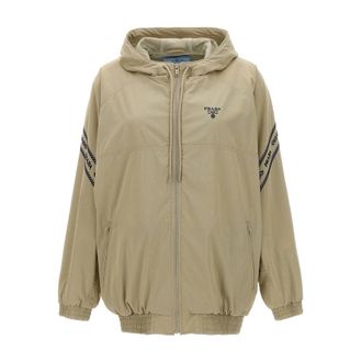 Prada Logo Jacket - - Jackets - Damen - Beige - XS