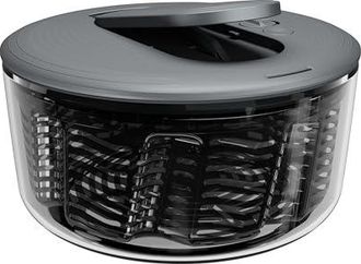 Zyliss Swift Dry Salatschleuder Groß, 6L, Mit Deckel, Mit Seilzug, Rutschfester Boden, Servierschüssel, AquaVent-Technologie, Stopptaste, Leicht zu Reinigen,