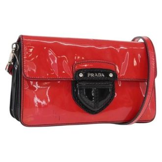 Prada Sac bandouli&egrave;re en toile enduite Pre-owned - Femme - Pre-owned - Rouge - Taille: ONE Size