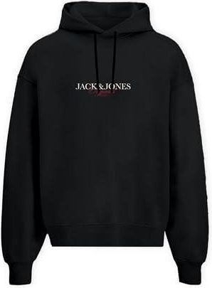 Jack & Jones Hood Jorbillyburg Sweat &agrave; Capuche FST, Noir, XXL Homme