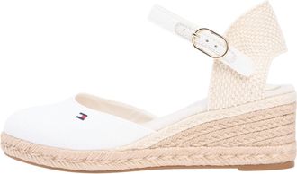 Tommy Hilfiger Damen Mid Wedge Espad Closed Toe Fw0fw09233 Keil-Espadrilles, White (Ecru), 41 EU