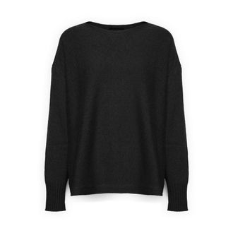 Elena Miro Pullover aus reiner Wolle mit U-Boot-Ausschnitt - - Knitwear - Damen - Schwarzk - L
