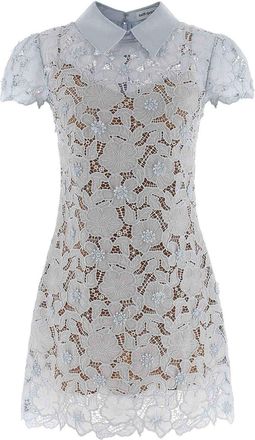 Self Portrait Robe Courte - Bleu Clair