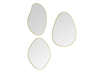 Mirrors and More Wandspiegel 3er Set mit Metallrahmen in Gold
