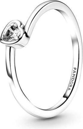 Pandora Pandora Bague solitaire Coeur incliné incolore, taille 48