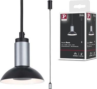 Paulmann 79519 Neordic Pendelleuchte Runa max. 20 W dimmbar Schwarz, Anthrazit Wohnzimmer Metall Beleuchtungssystem GU10