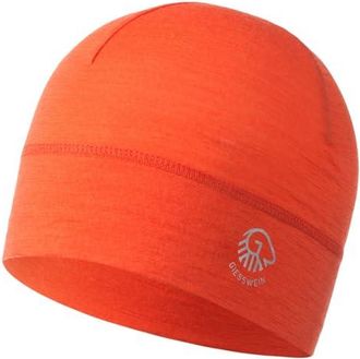 Giesswein Bonnet Gamsstein Neonorange One Size - Casquette de sous-v&ecirc;tement en 100% Laine m&eacute;rinos, Sports Beanie de v&eacute;lo pour Hommes et Femmes, Compatible avec 