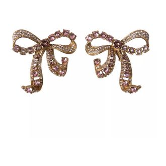 Dolce & Gabbana Femme, Accessoires, Jaune, Taille: ONE Size Boucles doreilles Clip-on Bow Fiocchi Or