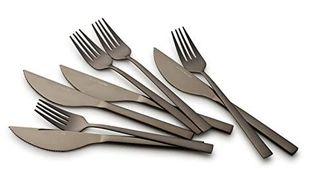 Echtwerk Set de couverts &agrave; pizza, Set de pizzas, Couverts &agrave; steak, Couverts 8 pi&egrave;ces pour 4 personnes, Black-Edition, EW-PK-2208S