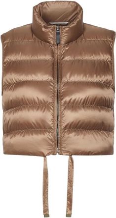 Max Mara Femme, Vestes, Brun, Taille: 36 FR Gilet matelass&eacute; imperm&eacute;able court