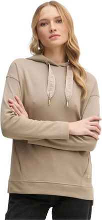 Joop Sweat &agrave; capuche avec cordon en ruban logo - Femme - Sweatshirts et sweats &agrave; capuche - Beige - Taille: 36 FR