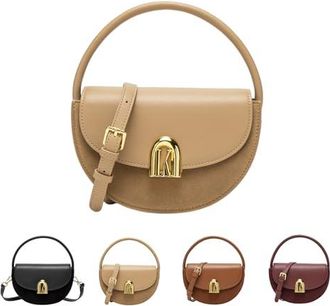 Generic Petit sac &agrave; bandouli&egrave;re en cuir pour femme, petit sac &agrave; main sous les bras, sacoche &agrave; rabat avec sangle r&eacute;glable, cadeau de No&euml;l, de travail, kaki, 11