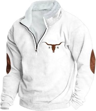 Generic Pull pour homme - Couleur unie - Demi-fermeture &eacute;clair - Manches longues - Coupe droite - Haut de sport - Sans capuche - Classique - En polaire - Ferm