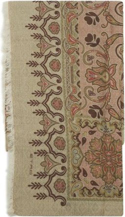 Etro unisex, Accessoires, Brun, Taille: ONE Size &Eacute;charpe Jacquard en m&eacute;lange de coton