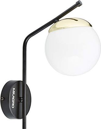 Homemania Wandleuchte, Metall, Glas, Schwarz, Gold