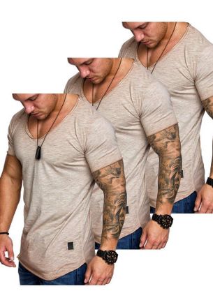 Amaci & Sons T-Shirt 3. NYC Herren 3er-Pack T-Shirts (3er-Pack) Herren Basic Oversize T-Shirt mit V-Ausschnitt
