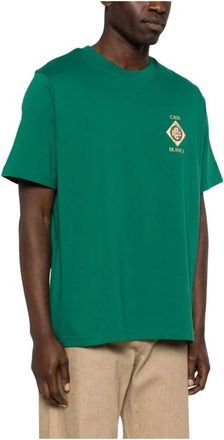 Casablanca Homme, Tops, Vert, Taille: 3XL T-shirt Ss26-Jts-001 03 Plafo