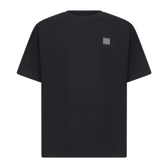 Stone Island Compass Patch T-Shirt aus Baumwolljersey - - Tops - Herren - Schwarzk - M