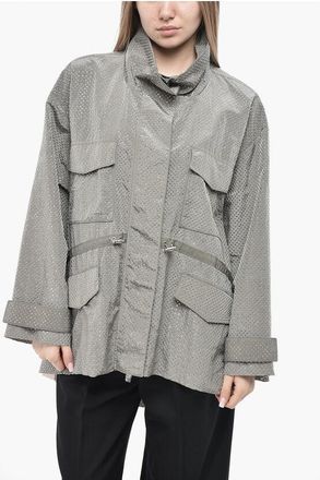 Pinko Nylon Utility Jacket PESCATORE With All-Over Studs size Xs