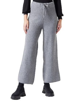 Dreimaster Vintage Damen Strickhose 39428462, Grau Melange, S