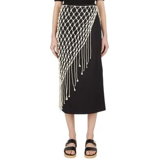 Wynn Hamlyn Makramee-Rock mit abnehmbarer &Uuml;berlagerung - - Skirts - Damen - Schwarzk - XS